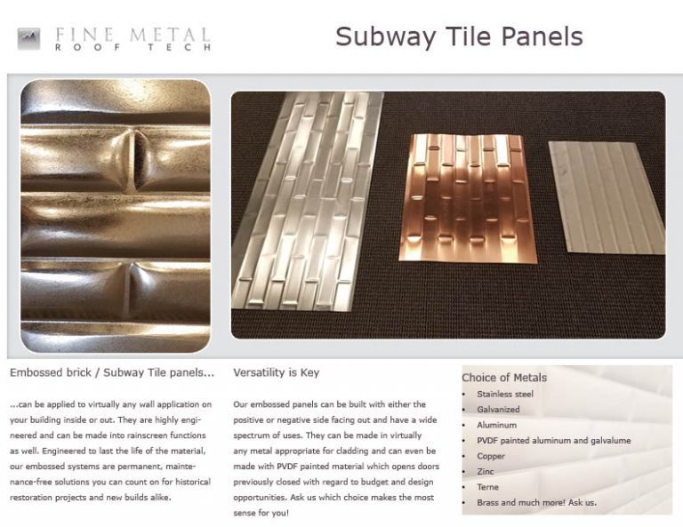 Metal Subway Tile Panels | Spengler Industries