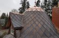 Copper shingles on turret with dormer | Spengler Industries