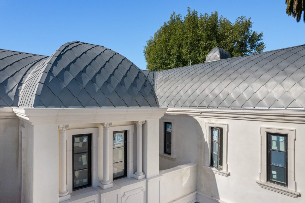A Mesmerizing Zinc Roof Adorned with Diamond Shingles in Beverly Hills ...