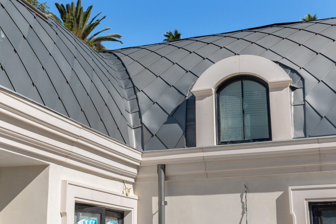 A Mesmerizing Zinc Roof Adorned with Diamond Shingles in Beverly Hills ...
