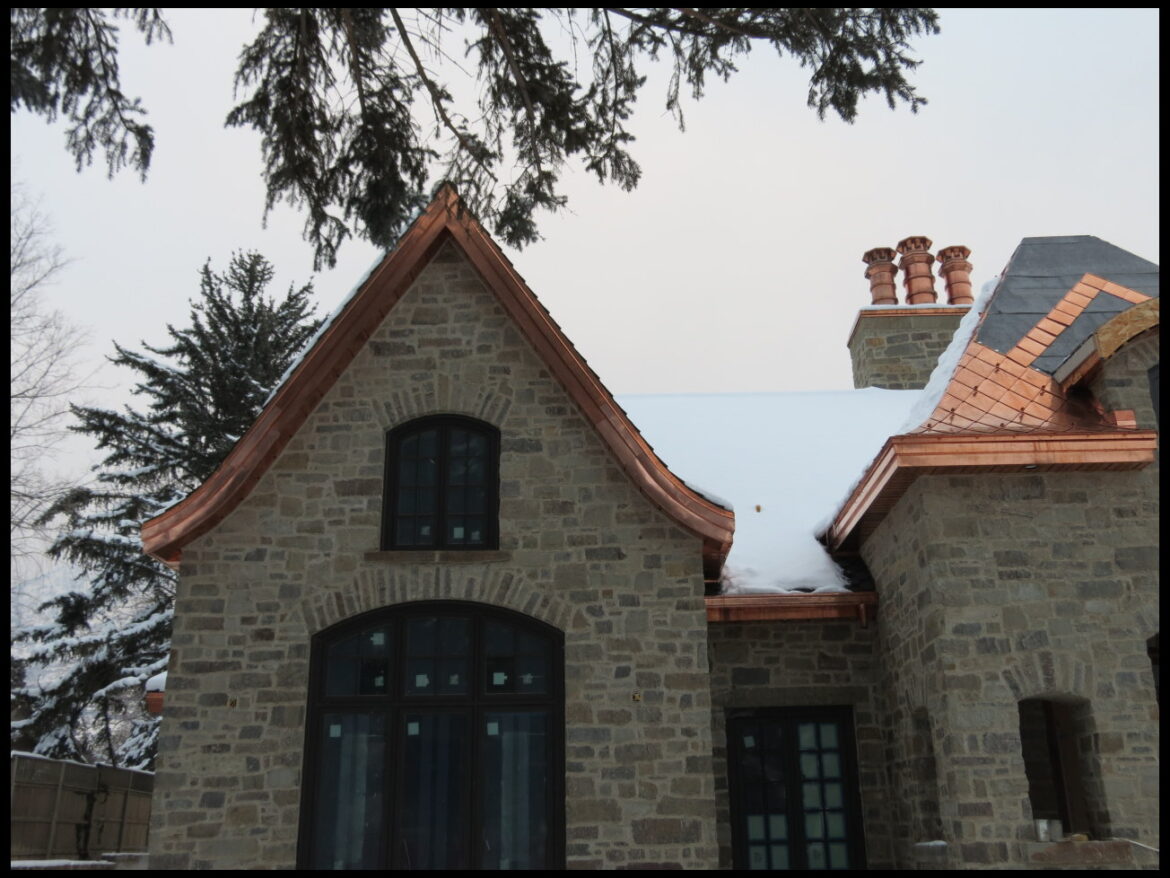 Copper Roof with Copper Moldings and Copper Chimney Pots | Spengler ...