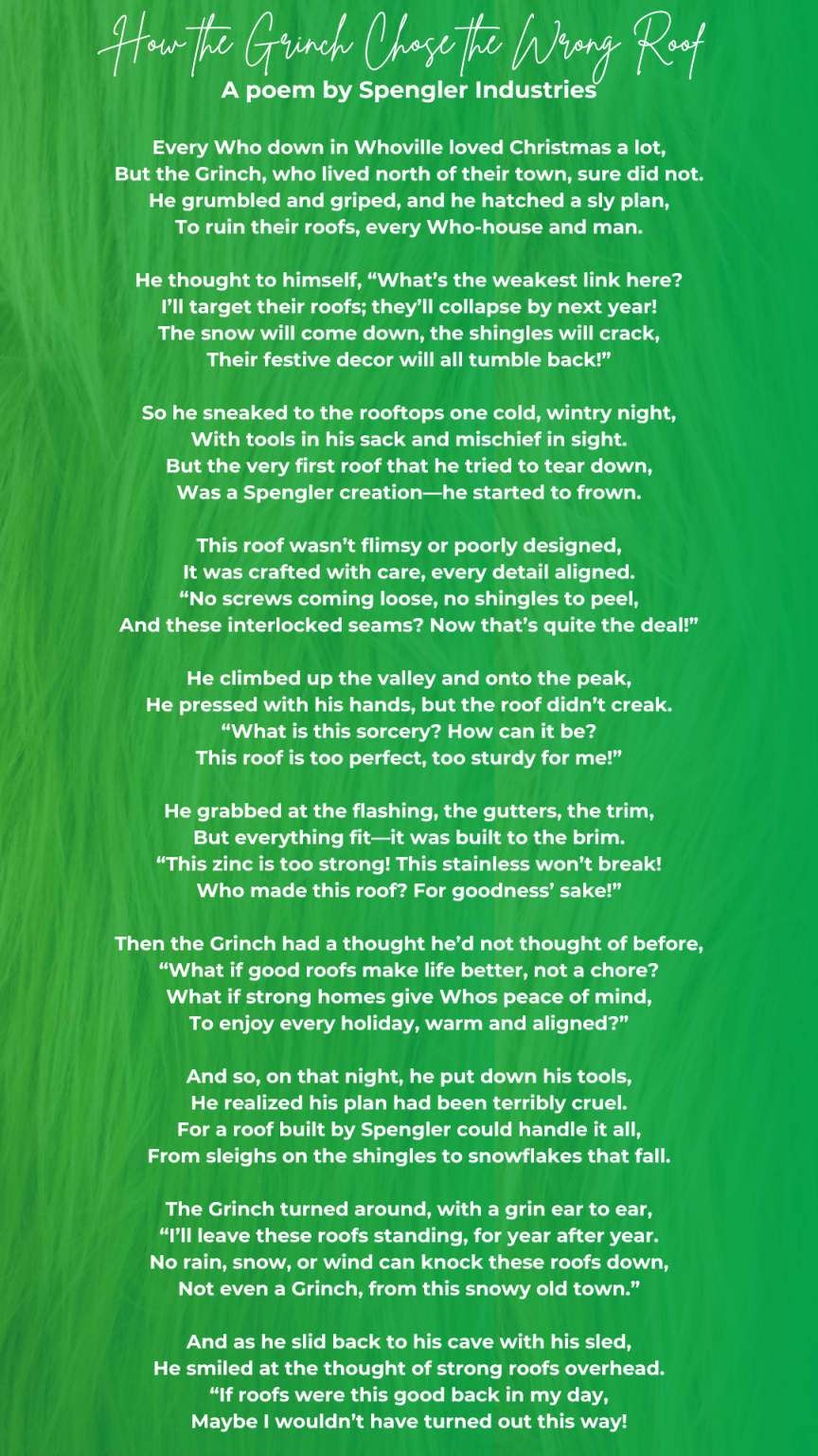 How the Grinch Chose the Wrong Roof | Spengler Industries